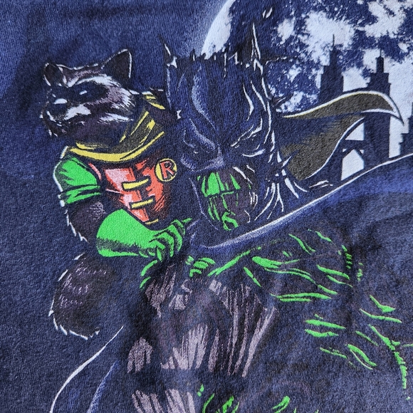Gildan | Shirts | Marvel X Dc Comics Groot Rocket Raccoon As Batman ...